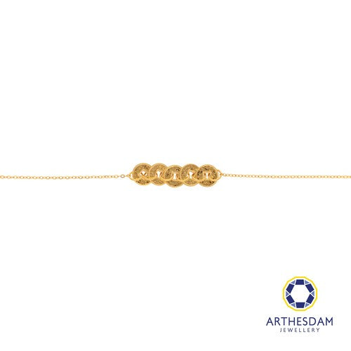 Arthesdam Jewellery 916 Gold 5 Lucky Coins Sui Sui Bing Bracelet
